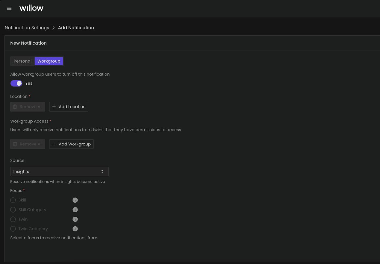 In-App Notifications – Willow Support